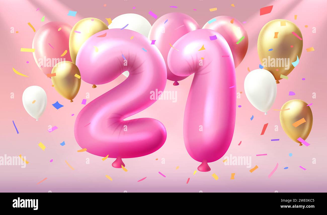 Happy Birthday years anniversary of the person birthday, balloon in the ...