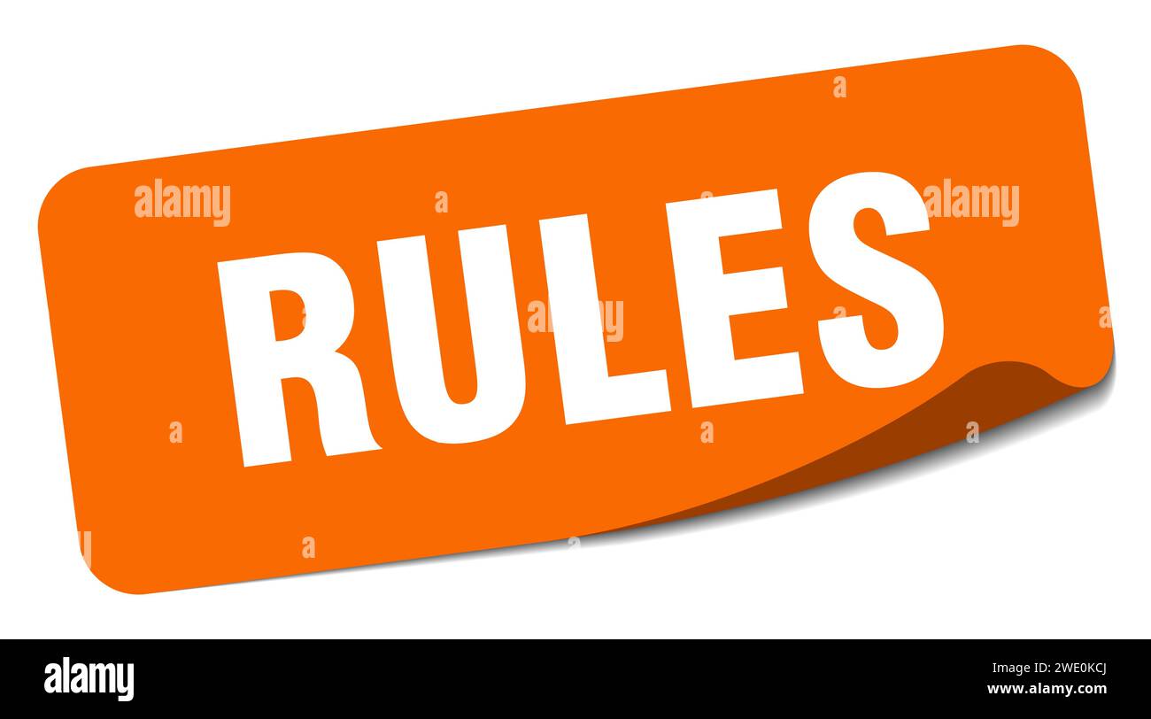 rules sticker. rules rectangular label isolated on white background ...