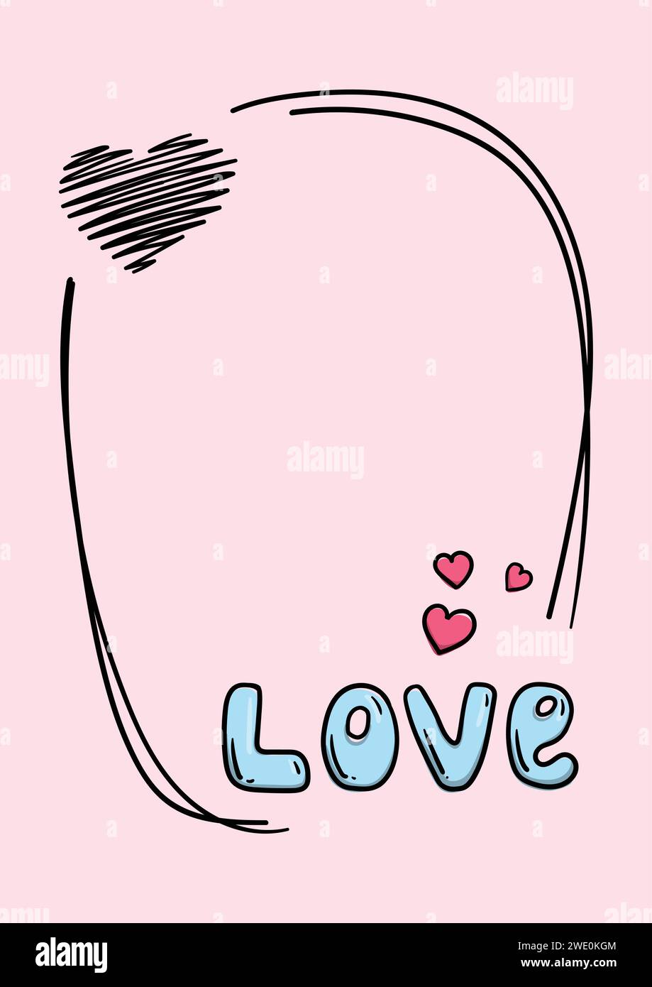Valentine background written hearts Stock Vector Images - Alamy