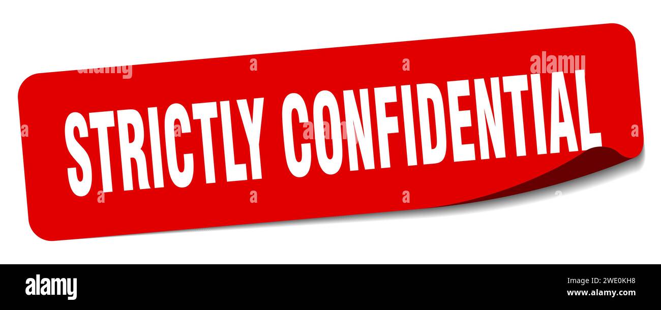 strictly confidential sticker. strictly confidential rectangular label ...