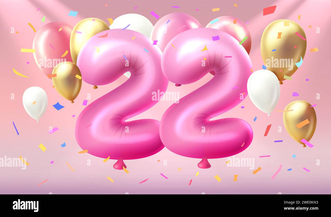 Happy Birthday years anniversary of the person birthday, balloon in the ...