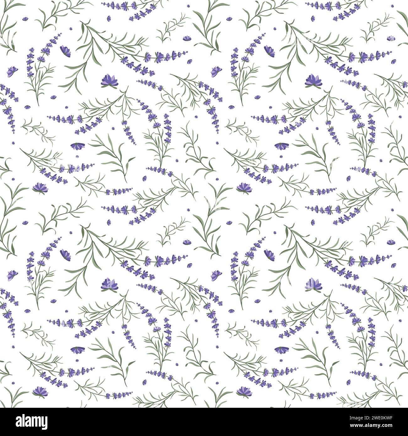Seamless pattern of lavender branches and flowers. Design of packaging ...