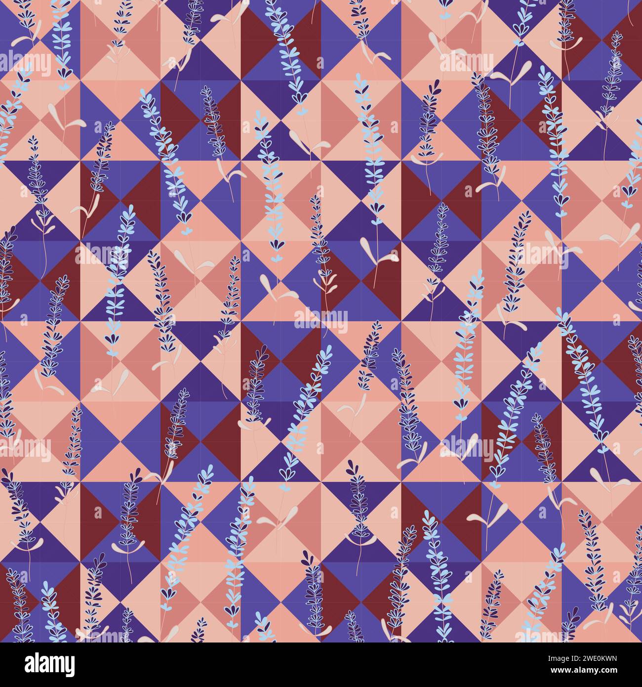 Floral geometric seamless pattern. Vector illustration. Ideal for ...