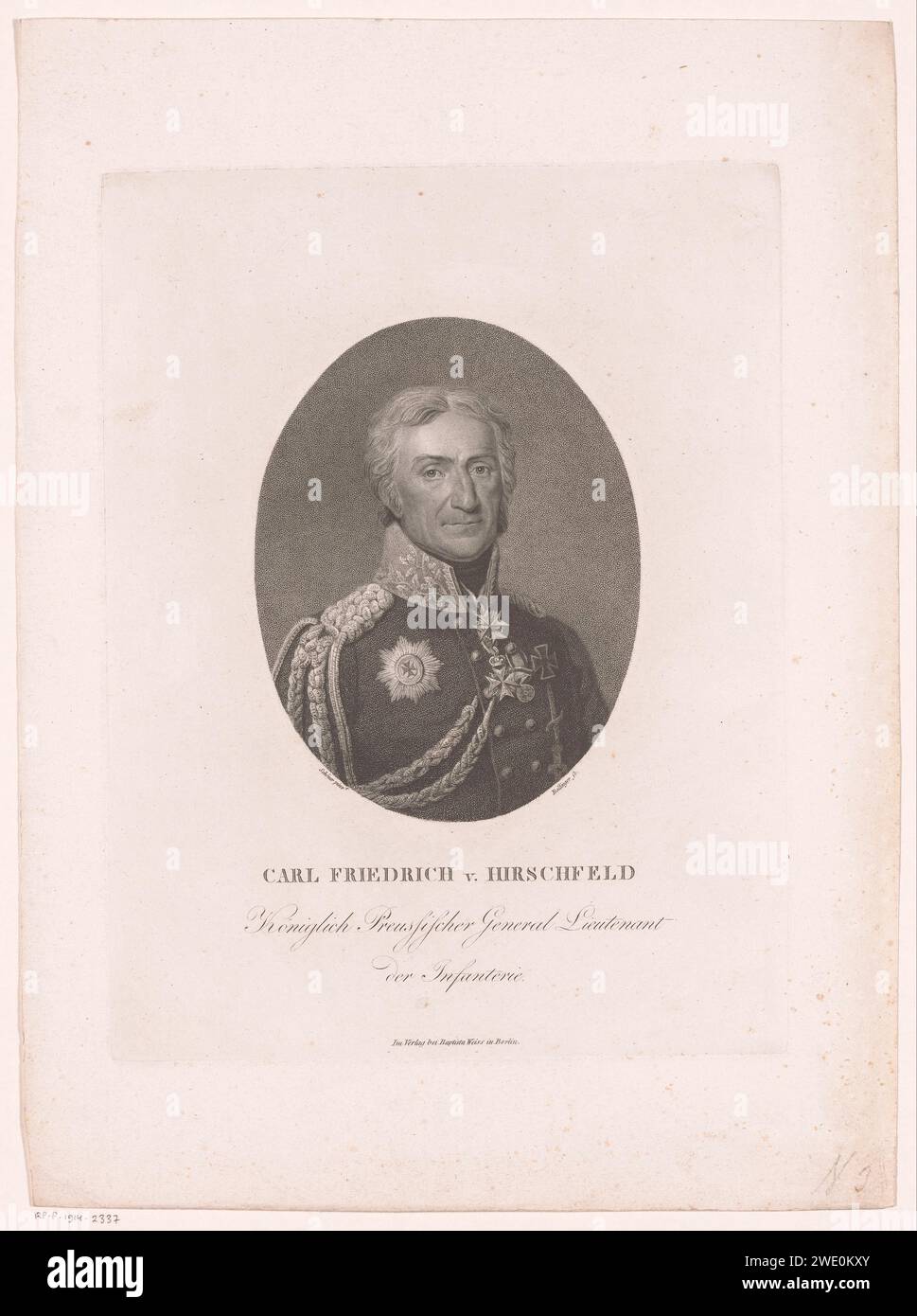 Portrait van Carl Friedrich von Hirschfeld, Friedrich Wilhelm Bollinger ...