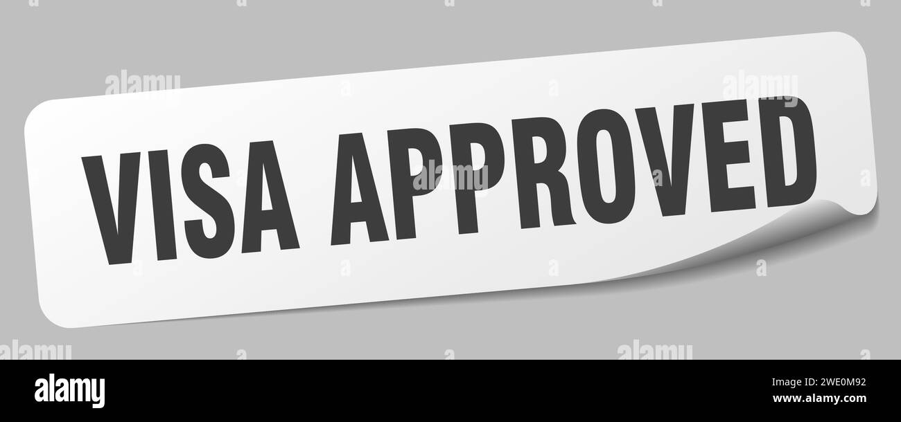visa approved sticker. visa approved rectangular label isolated on ...