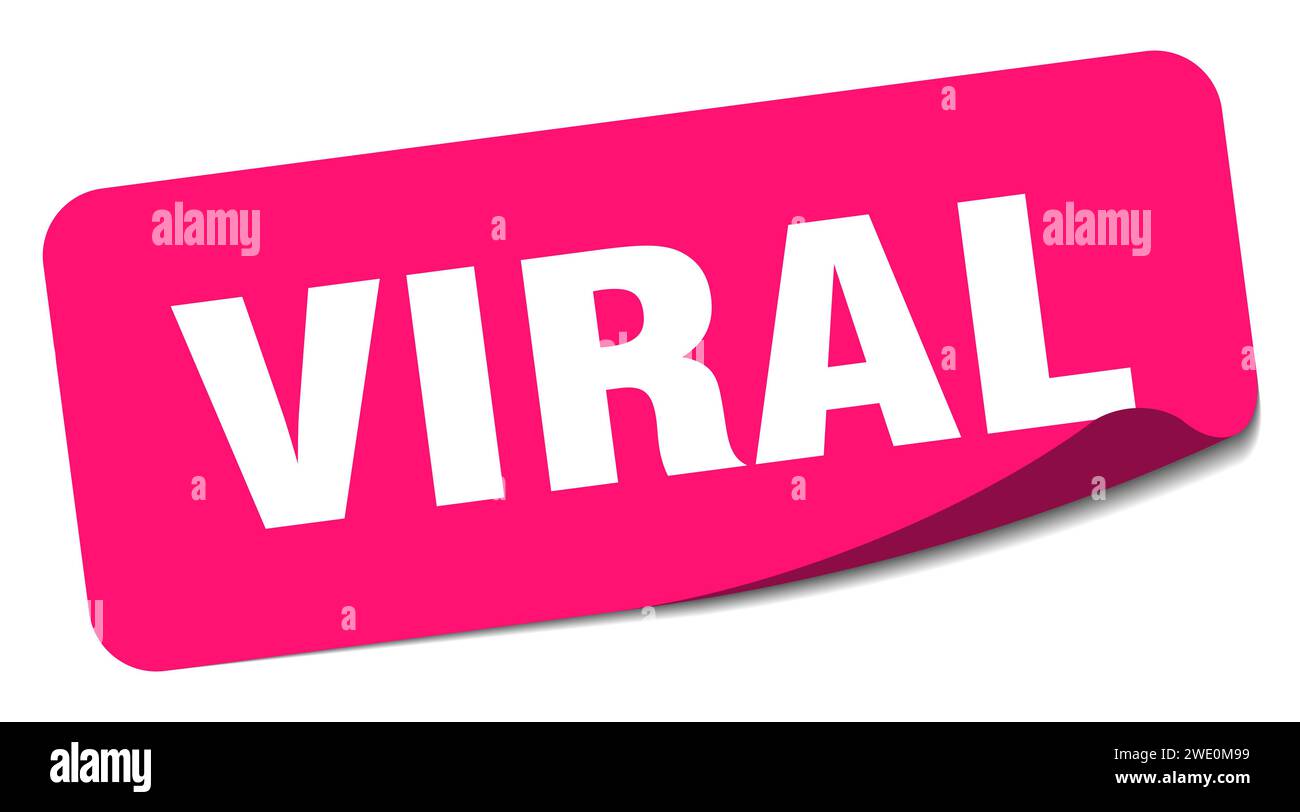viral sticker. viral rectangular label isolated on white background ...