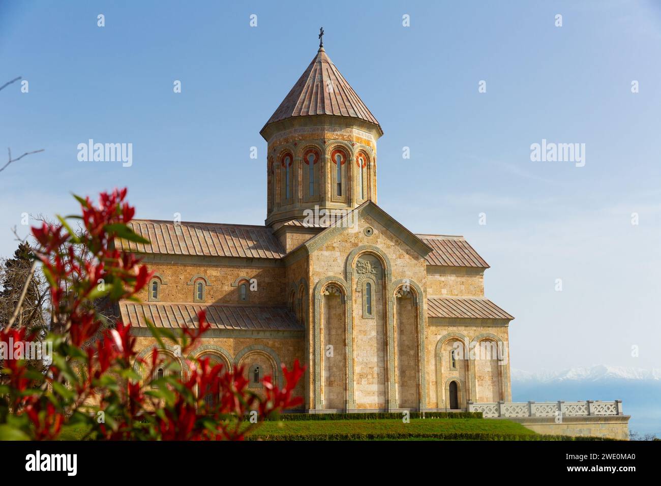 Spring landscape with Church of Saint Nino in Bodbe monastery Stock ...