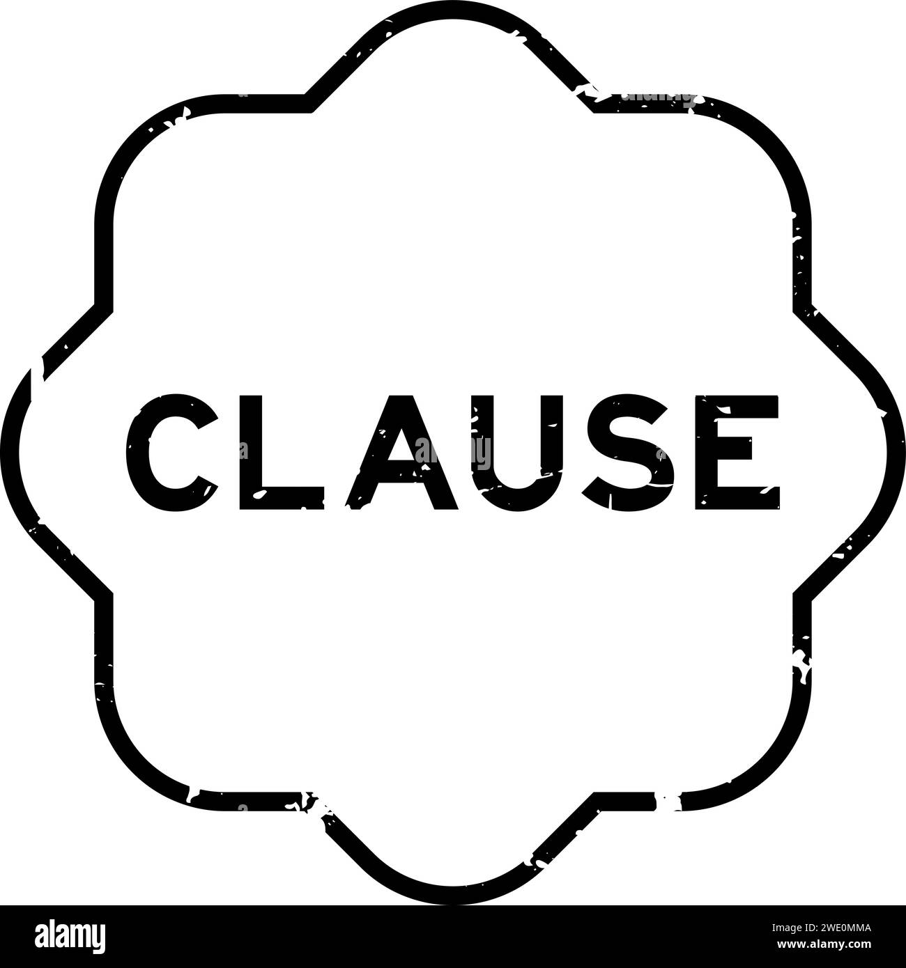Grunge black clause word rubber seal stamp on white background Stock ...