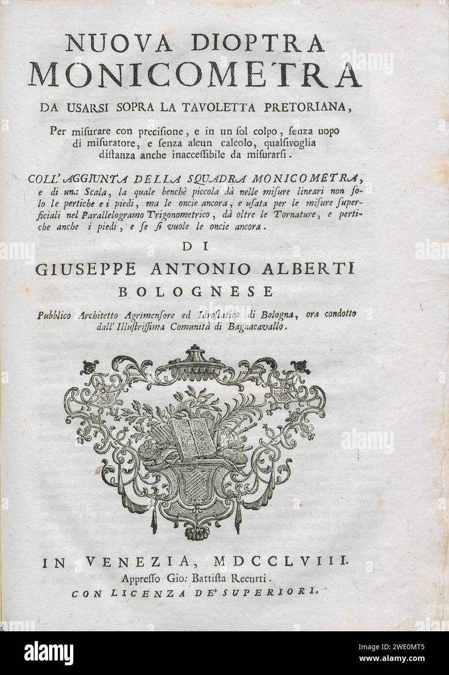Alberti, Giuseppe Antonio – Nuova dioptra monicometra, 1758 – BEIC ...