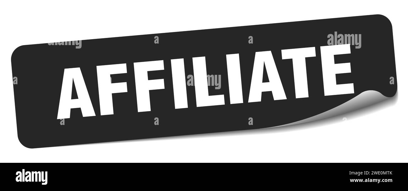 affiliate sticker. affiliate rectangular label isolated on white ...