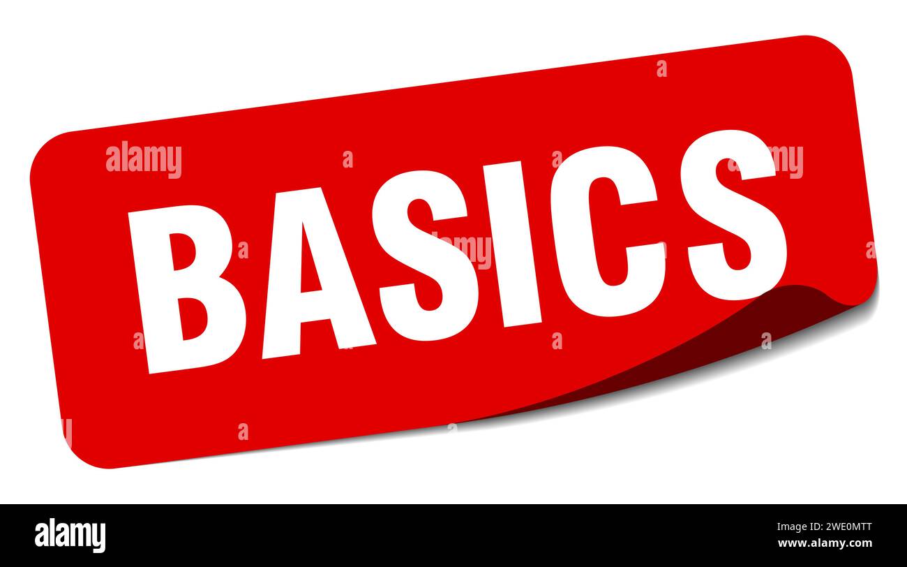 basics sticker. basics rectangular label isolated on white background ...