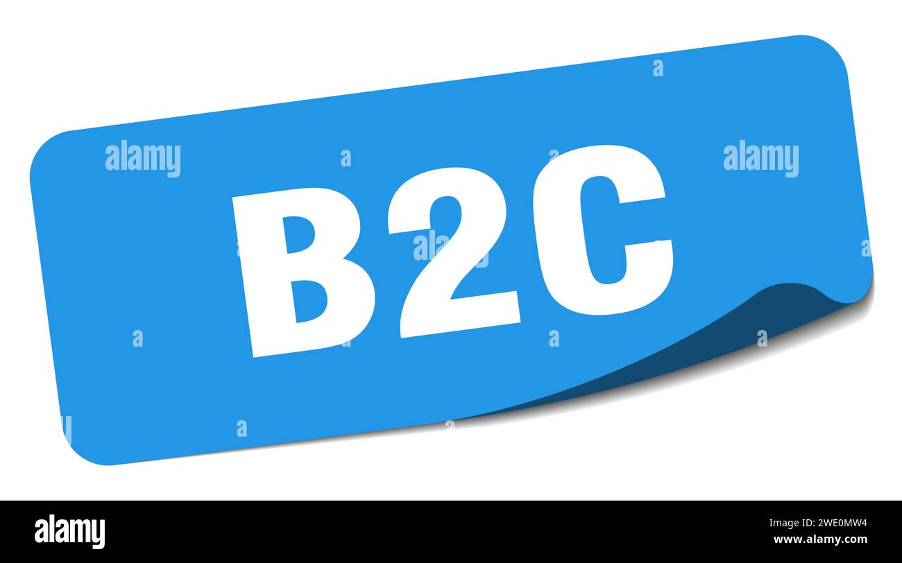 b2c sticker. b2c rectangular label isolated on white background Stock ...