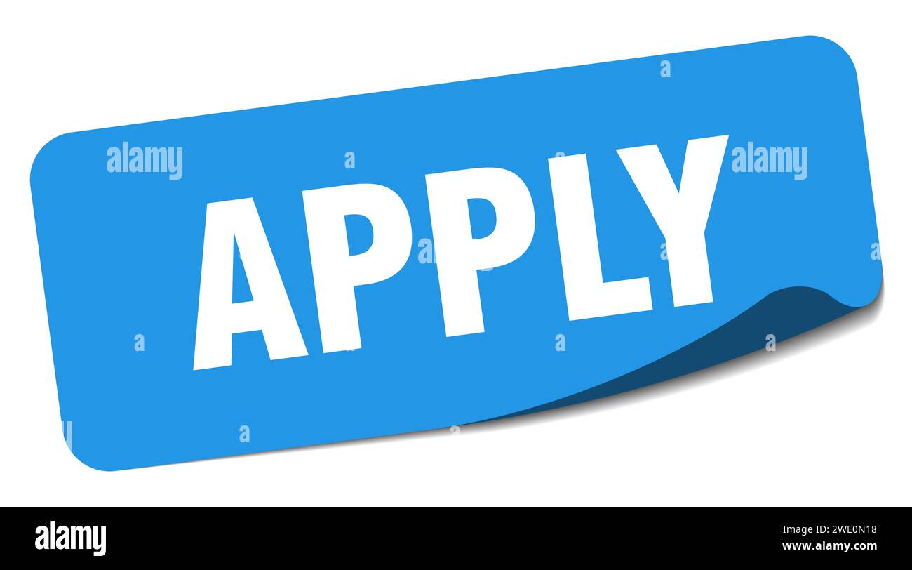 apply sticker. apply rectangular label isolated on white background ...