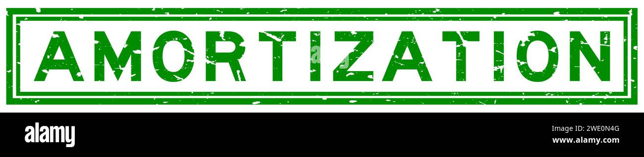 Grunge green amortization word square rubber seal stamp on white background Stock Vector Image ...