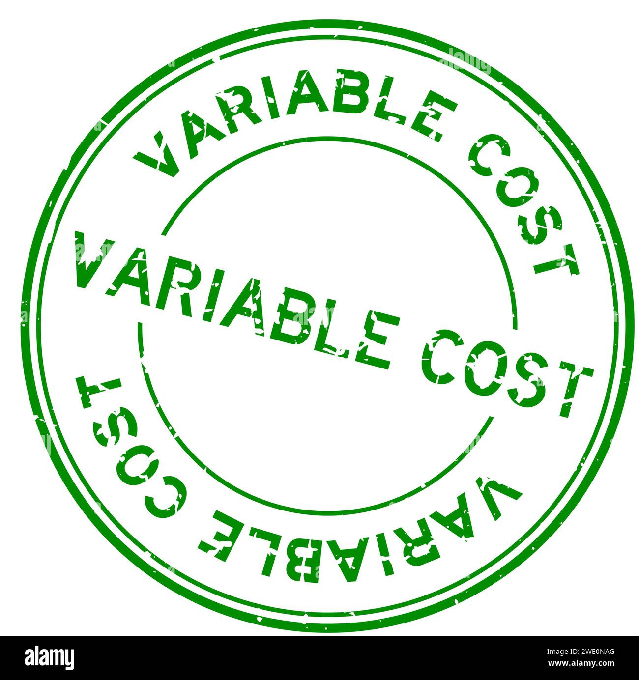 Grunge green variable cost word round rubber seal stamp on white ...