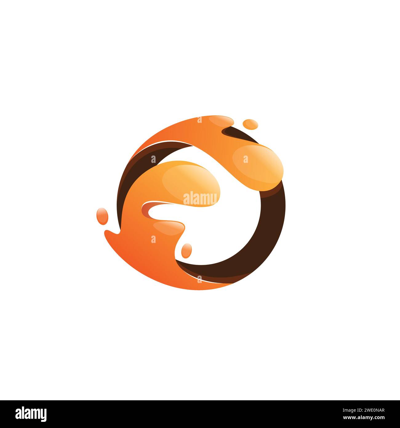 Multi layers letter O splash style isolated on white background. Vector ...