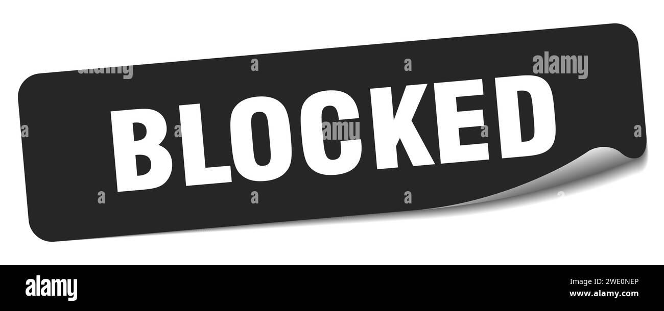 blocked sticker. blocked rectangular label isolated on white background ...