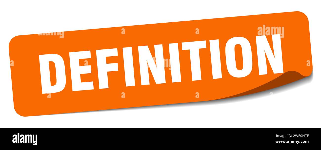 definition sticker. definition rectangular label isolated on white ...
