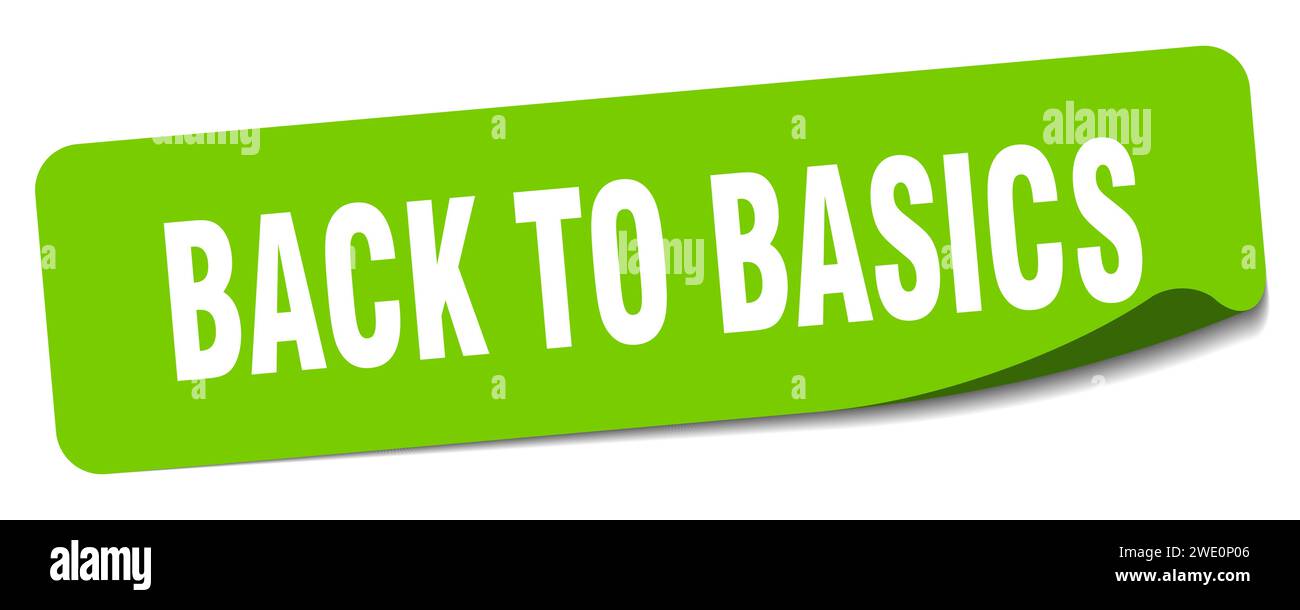 back to basics sticker. back to basics rectangular label isolated on ...