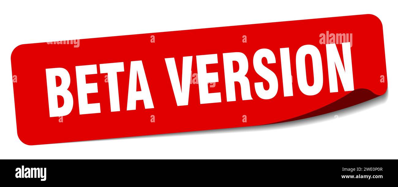 beta version sticker. beta version rectangular label isolated on white ...
