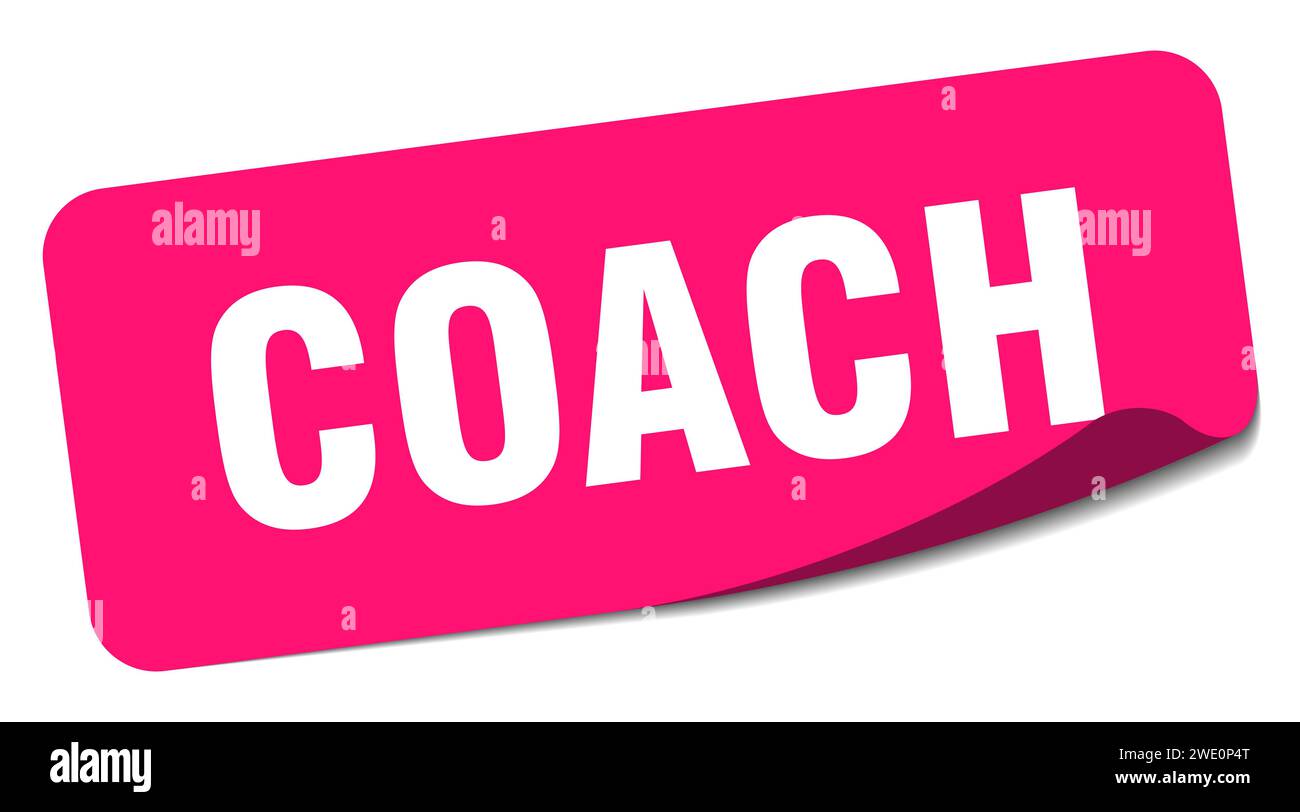 coach sticker. coach rectangular label isolated on white background ...