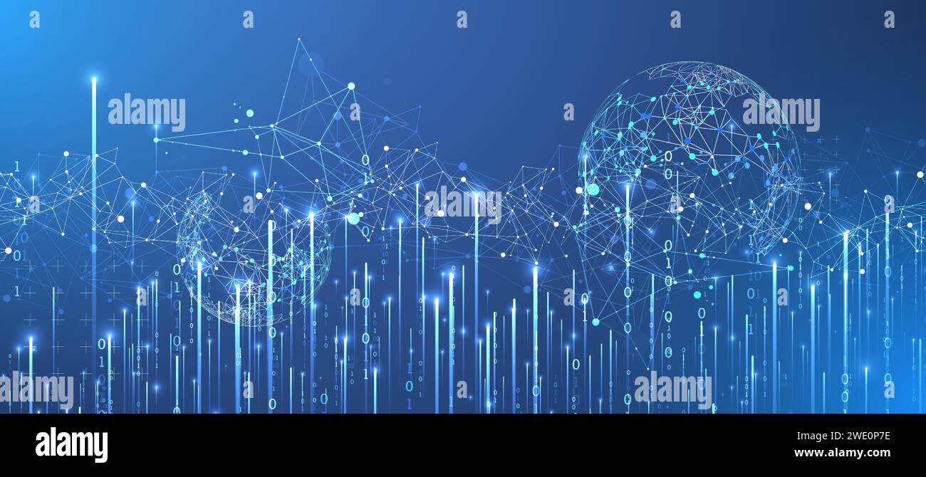 Futuristic technology background. Plexus structure business presentation, big data network ...