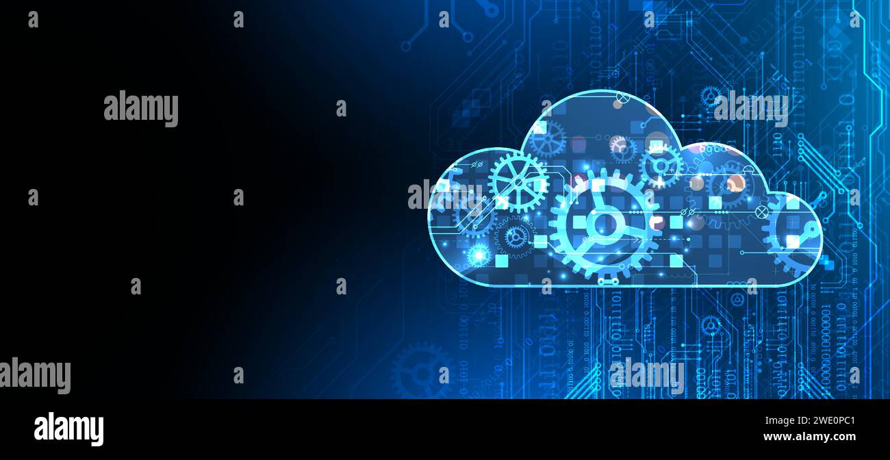 Cloud computing concept.Abstract connection technology background. Hand ...