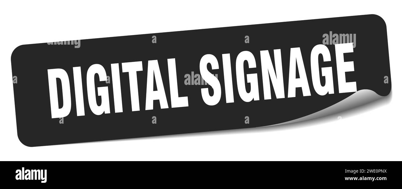 digital signage sticker. digital signage rectangular label isolated on ...