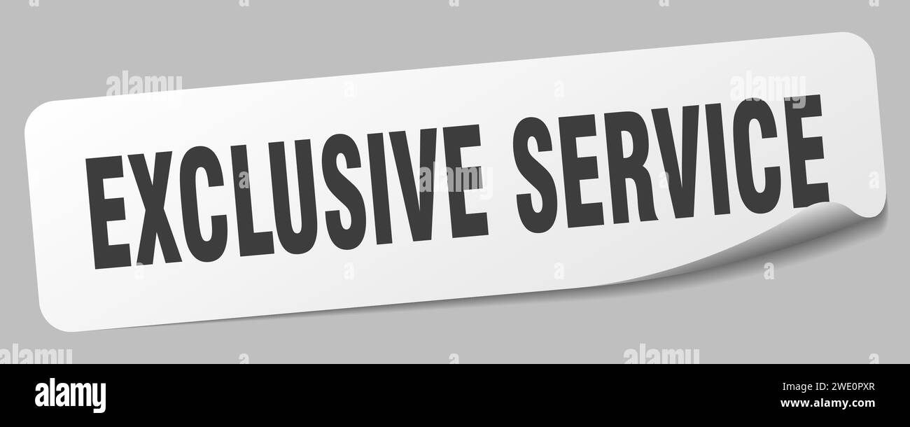 exclusive service sticker. exclusive service rectangular label isolated ...