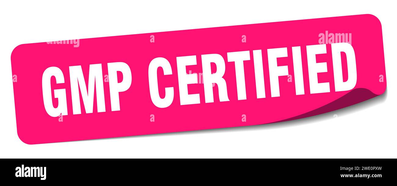 gmp certified sticker. gmp certified rectangular label isolated on ...