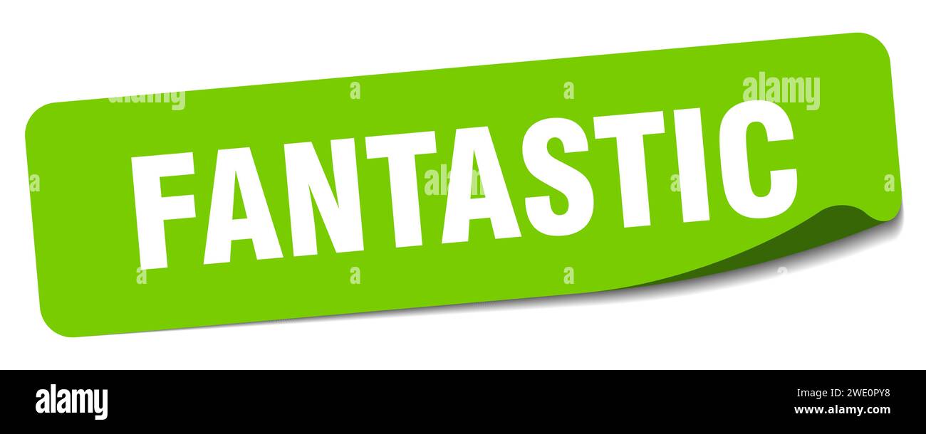 fantastic sticker. fantastic rectangular label isolated on white ...