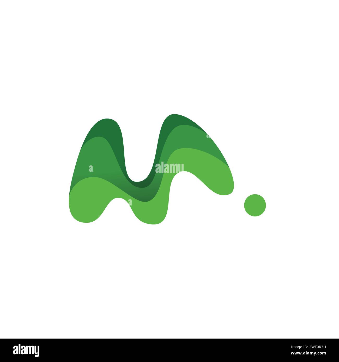 Multi layers papercut effect letter M isolated on white background ...