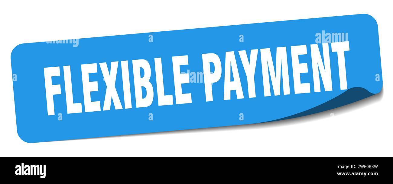 flexible payment sticker. flexible payment rectangular label isolated ...