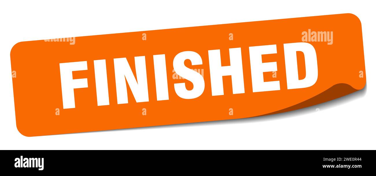 finished sticker. finished rectangular label isolated on white ...