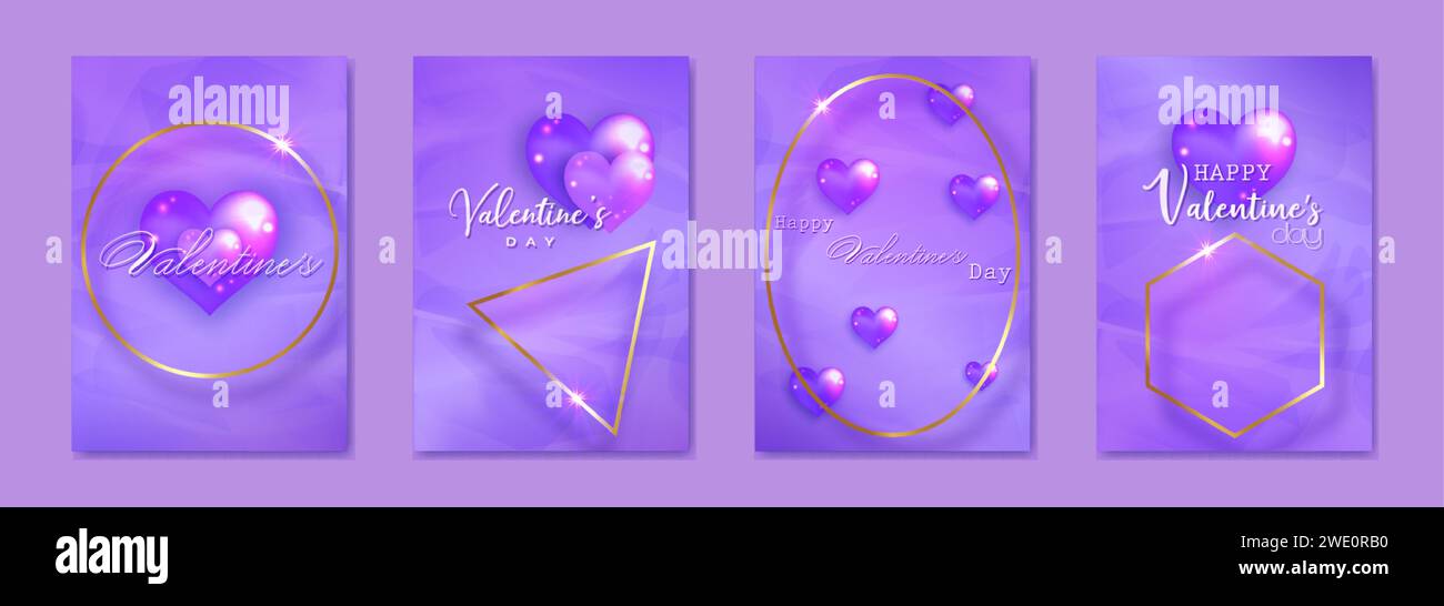 Set gold glowing frames Stock Vector Images - Alamy