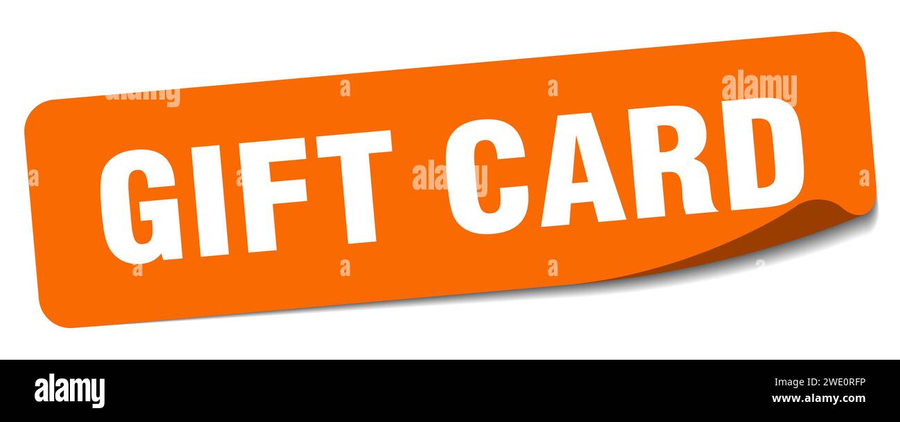 gift card sticker. gift card rectangular label isolated on white ...