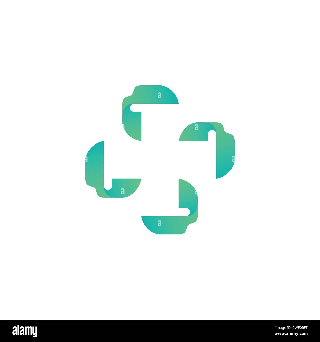 Abstract plus cycle logo twisted green vector design template. Vector ... Abstract plus cycle logo twisted green vector design template. Vector ...