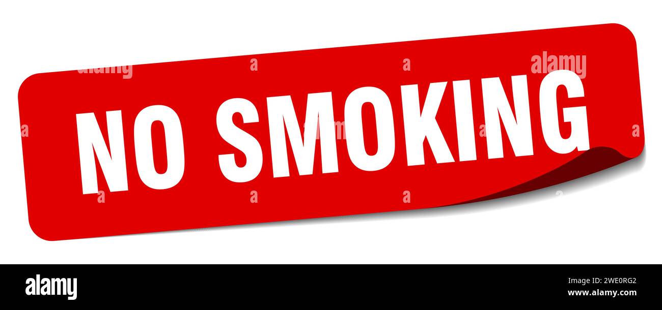 no smoking sticker. no smoking rectangular label isolated on white ...