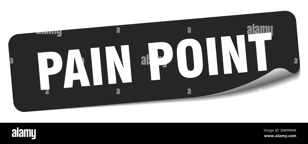pain point sticker. pain point rectangular label isolated on white ...