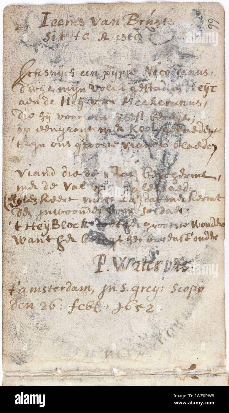 Album amicorum Jacob Heyblocq KB131H26 - p066 - P. Waterpas - Poem ...