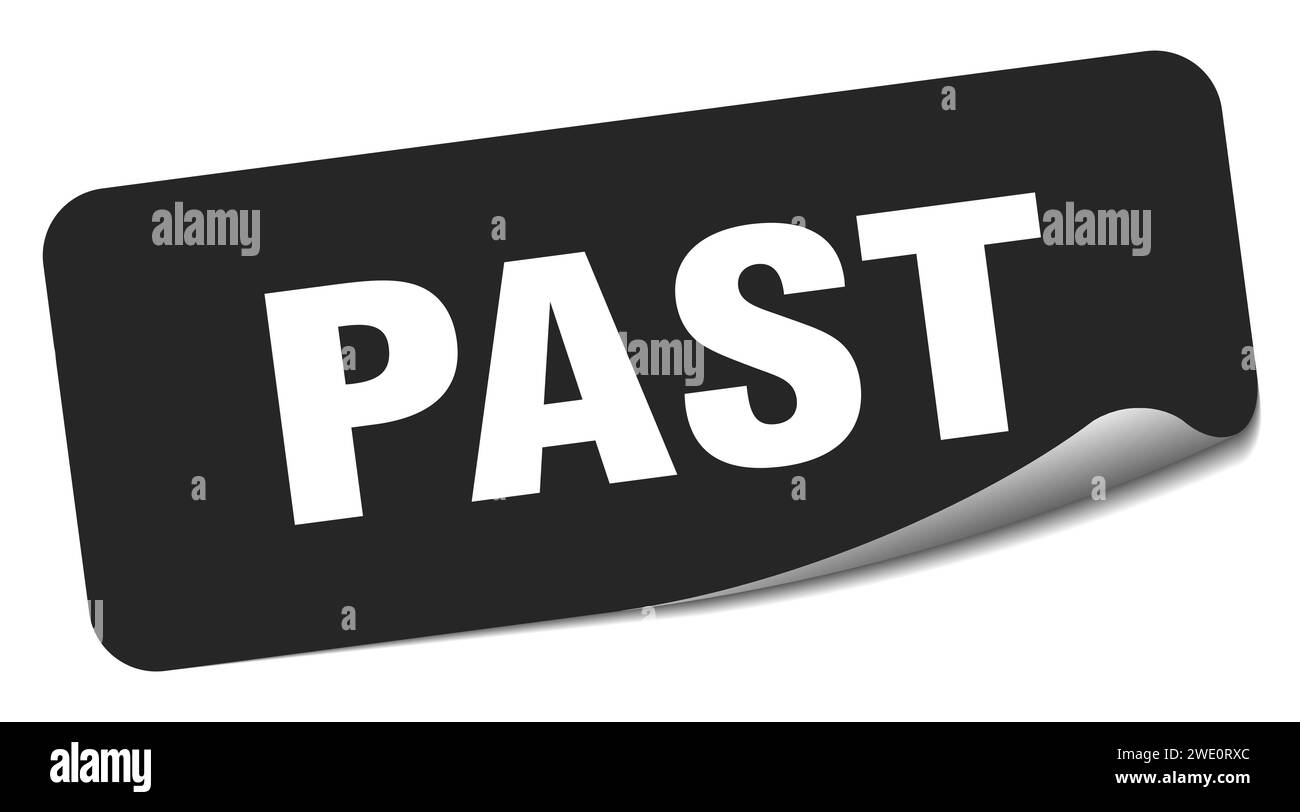 past sticker. past rectangular label isolated on white background Stock ...