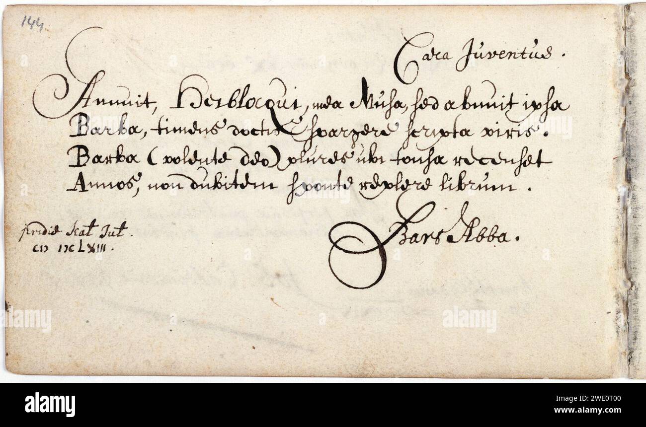 Album amicorum Jacob Heyblocq KB131H26 - p144 - Bartholomaeus Abba ...