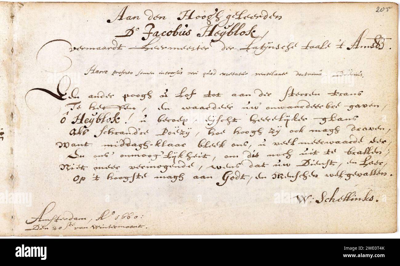 Album amicorum Jacob Heyblocq KB131H26 - p205 - Willem Schellinks ...