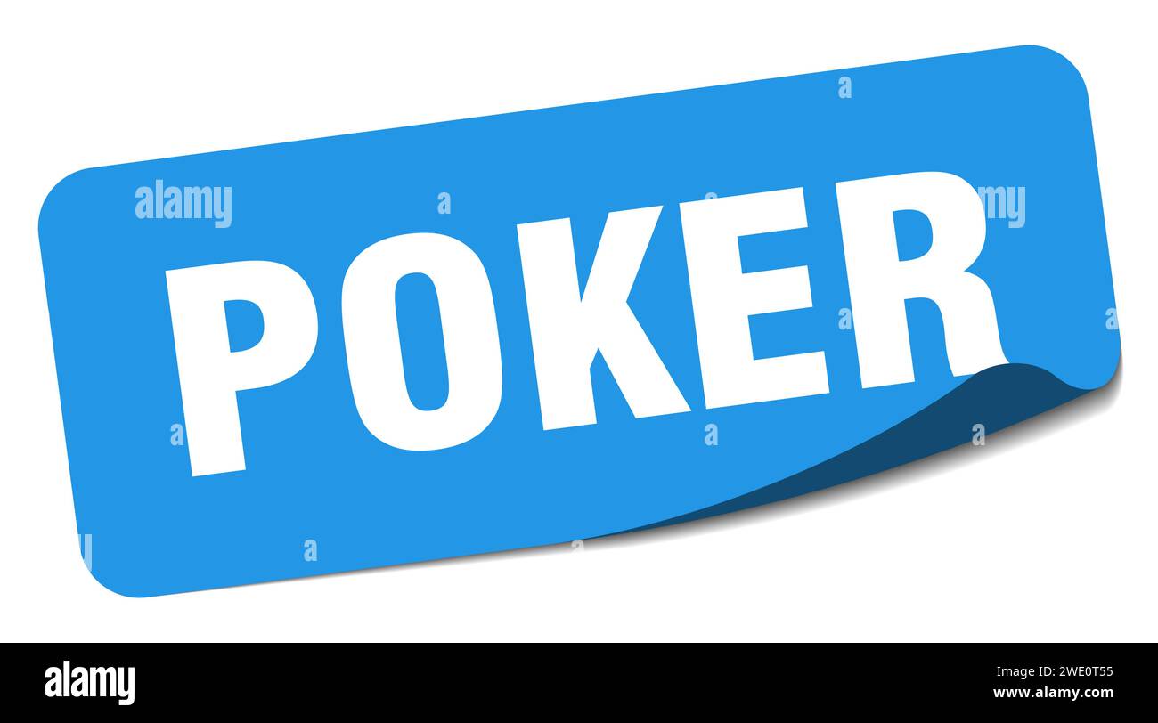 poker sticker. poker rectangular label isolated on white background ...