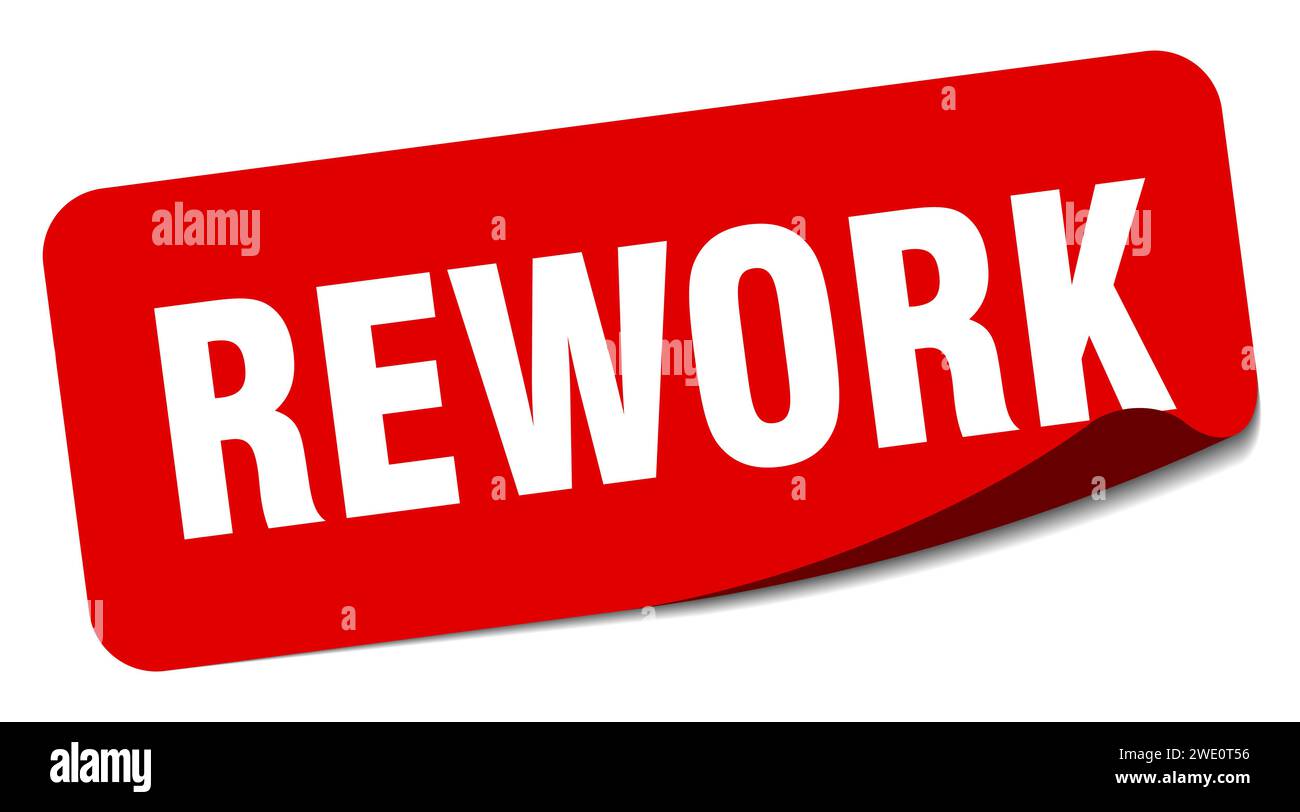 rework sticker. rework rectangular label isolated on white background ...