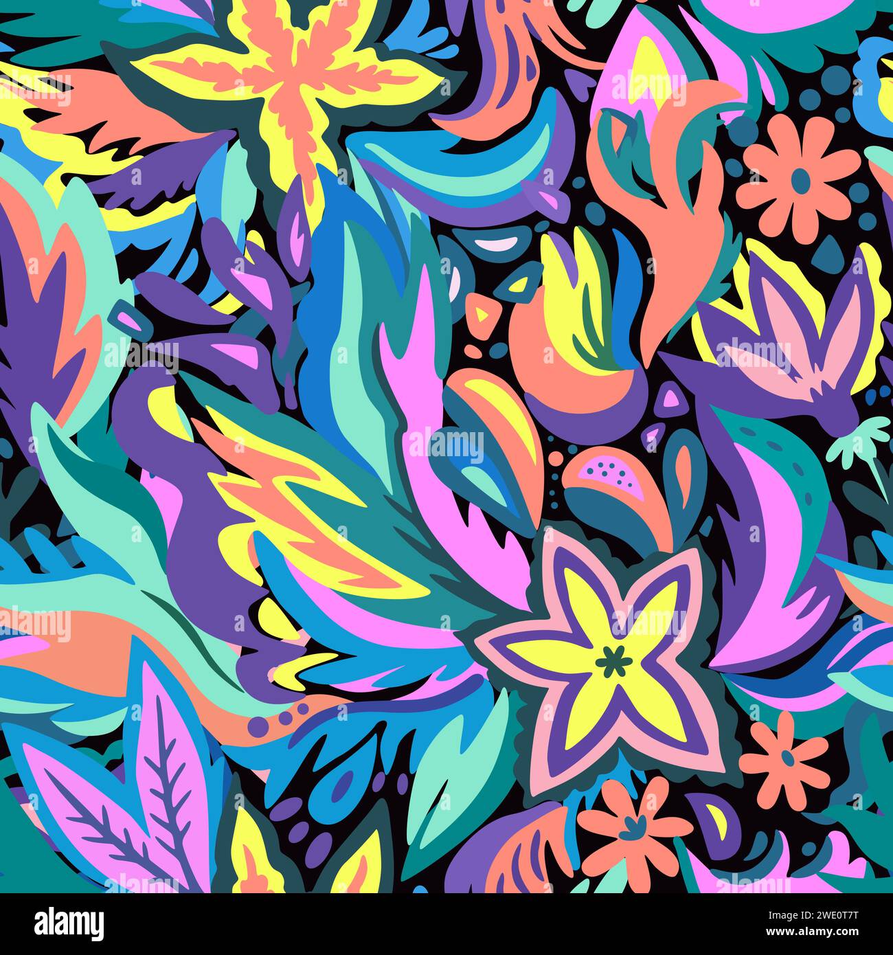 Colorful ornamental psychedelic pattern. Funky texture with colorful ...