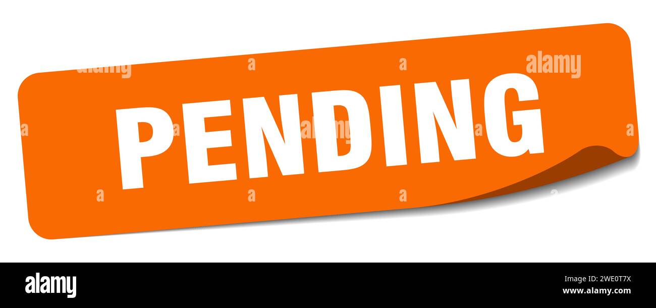 pending sticker. pending rectangular label isolated on white background ...