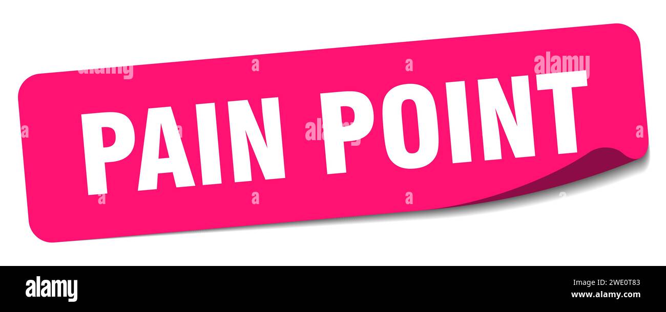 pain point sticker. pain point rectangular label isolated on white ...