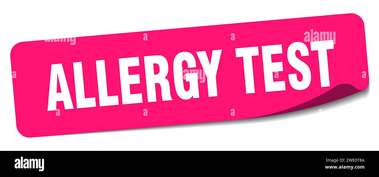 allergy test sticker. allergy test rectangular label isolated on white ...