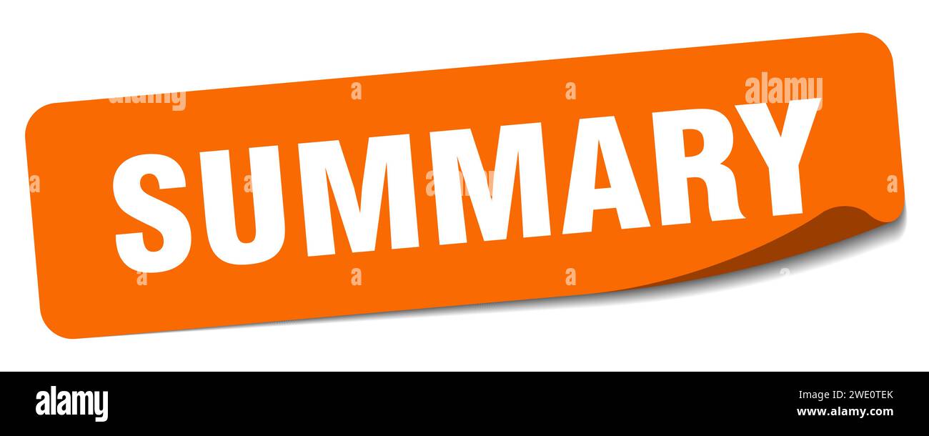 summary sticker. summary rectangular label isolated on white background ...